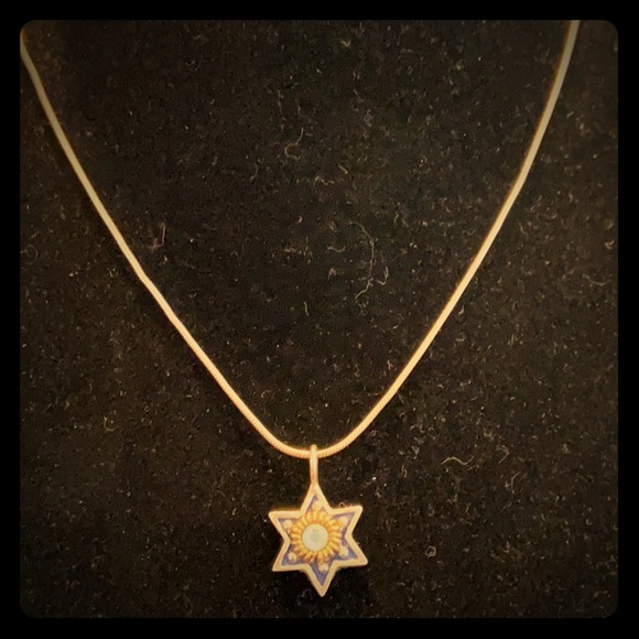 Jewelry | Ss Star Of David On Chain With Blue Stone | Poshmark